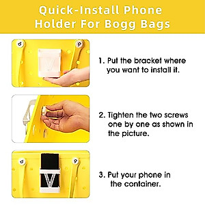 Tiga Phone Holder Charm Accessory for Bogg Bag - Can be Used to Store Most Sizes of Phones - Easy Access to Phones - Plastic Case (White)