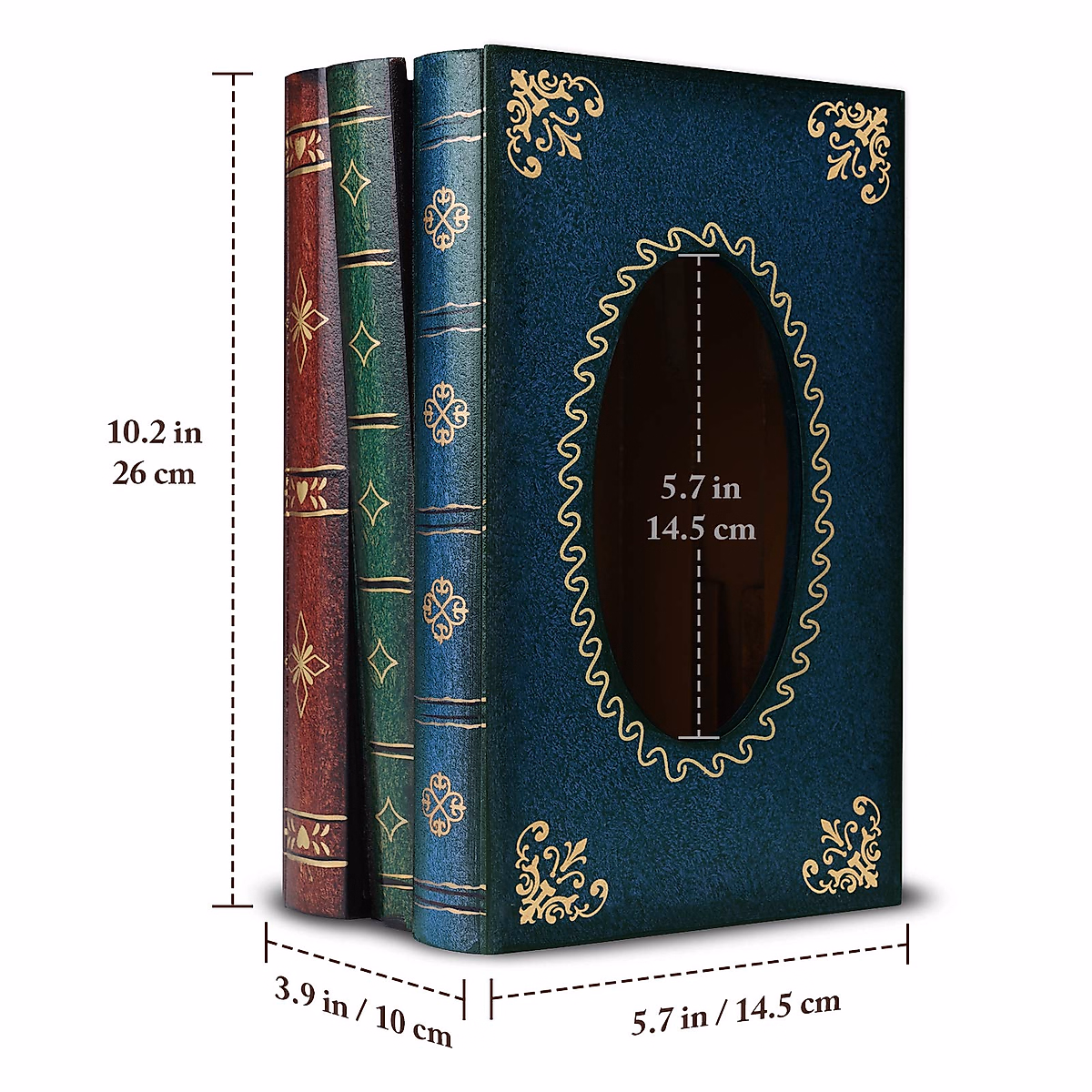 NiHome Tissue Box Cover Rectangular,Wood Box Rustic Tissue Holder Ideal for Bathroom Nightstand Office Car, Blue Top