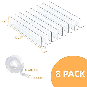 8 Pack Under Couch Toy Blocker-Adjustable Clear Under Bed Blocker for Pets,Stop Things from Going Under Couch Sofa Bed and Other Furniture,(15.74" L 3.14" H)