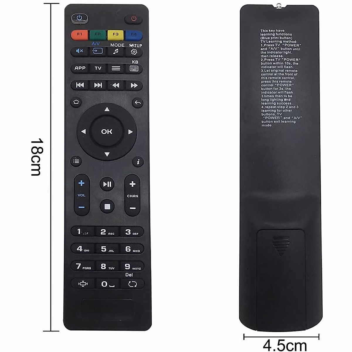 Replacement IPTV Remote Control MAG255 for MAG Box Remote Control IPTV Set-Top Box OTT TV Box MAG250 MAG254 MAG255 MAG256 MAG257 MAG260 MAG275 MAG322 MAG349 -The Instructions are on The Back