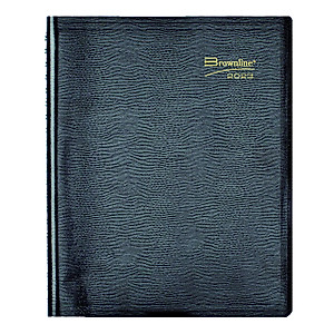 Brownline 2023 Essential Daily Planner, Appointment Book, 12 Months, January to December, Twin-Wire Binding, 11" x 8.5", Black (CB965.BLK-23)