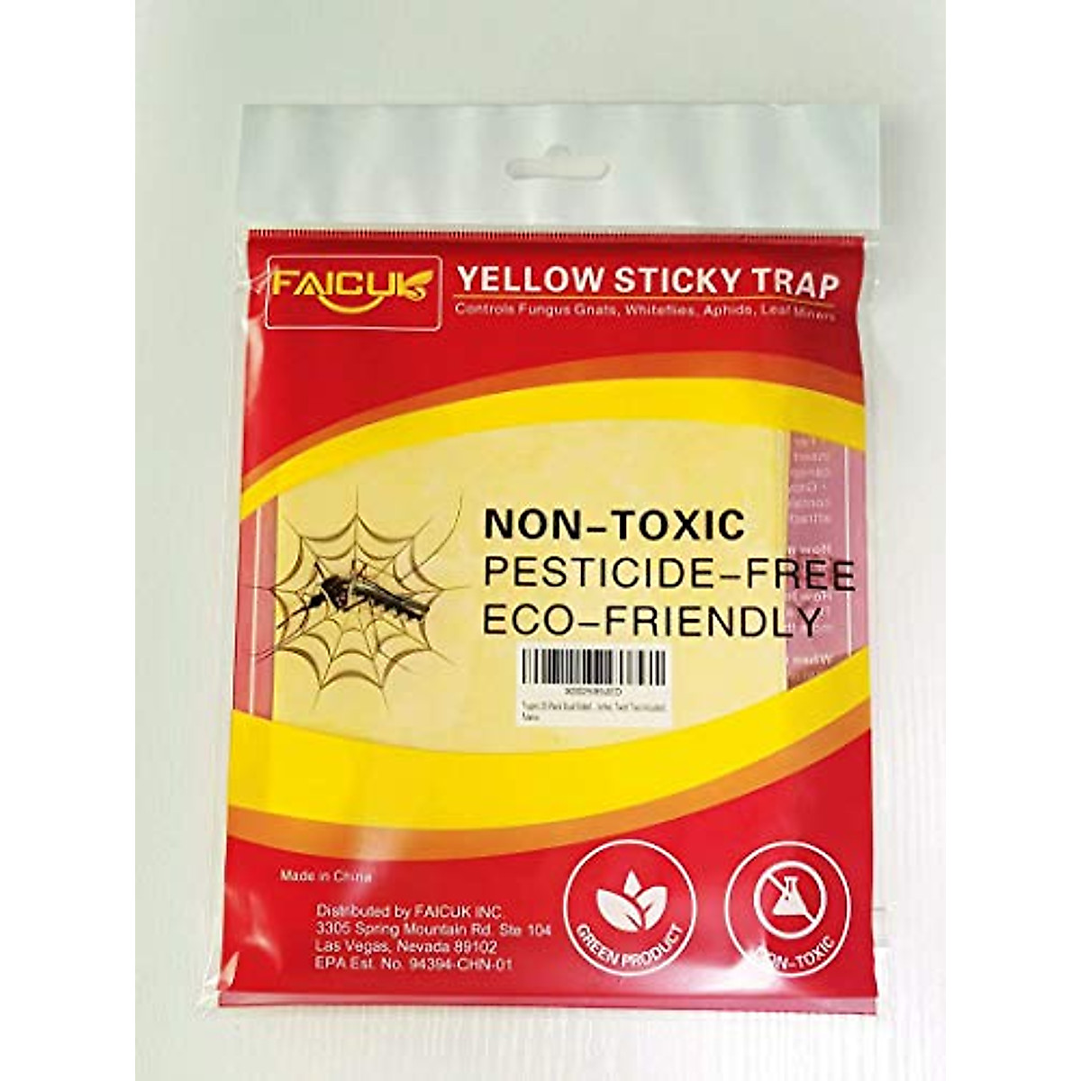 Faicuk 20-Pack Dual-Sided Yellow Sticky Traps for Flying Plant Insect Like Fungus Gnats, Aphids, Whiteflies, Leafminers - (6x8 Inches, Twist Ties Included)