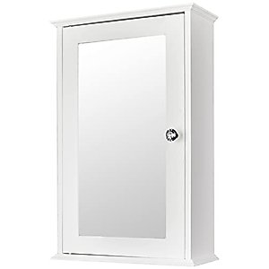Mirror Bathroom Medicine Cabinet, Bathroom Storage Cabinet, Wall Mounted Bathroom Cabinet with Mirror Door and Shelves,Wooden Hanging Wall Mirror Cabinet for Bathroom, Toilet Vanity Cabinet Organizer