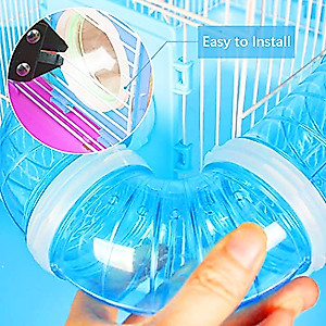 2 Hamster Tubes Kits, DIY Hamster Tunnel Adventure External Pipe, Transparent Connection Track Rat Toy Hamster Cage Accessories for Hamster Mouse Small Animals Sports Expand Space