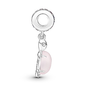 Pandora Murano Glass Pink Sea Turtle Dangle Charm - Compatible Moments Bracelets - Jewelry for Women - Gift for Women - Made with Sterling Silver & Man-Made Crystal