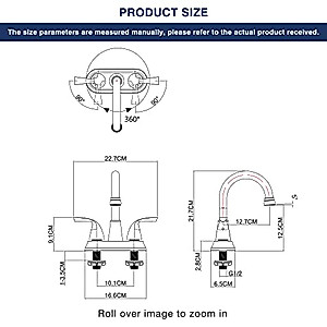 Bathroom Faucets, Faucet for Bathroom Sink 4 Inch 2 Handle Centerset, Bathroom Sink Faucet 3 Hole, Lead-Free, Matte Black Faucets for Bath Vanity Fixtures (Not Include Hot & Cold Water Lines)
