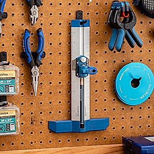 9” Quick Draw Marking Gauge –Single-Handed Measuring and Marking Tools w/Spring-Loaded Scale, Dovetail Keyway - Aluminum Ruler to Mark Mortises & Grooves – Multi-Purpose Slide Ruler - Carpentry Tools