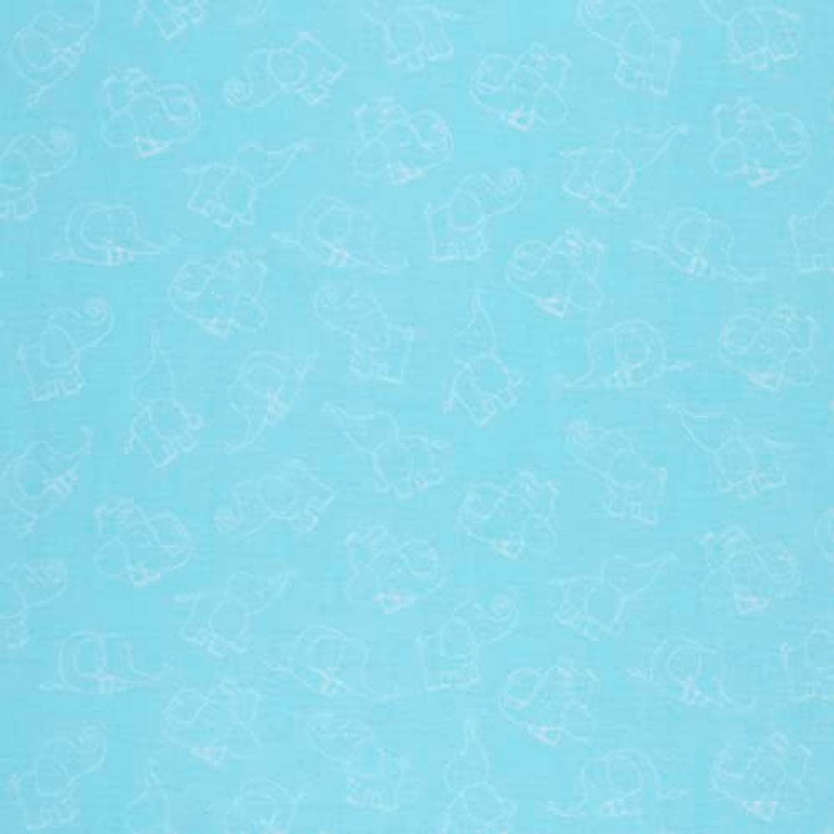 Mook Fabrics Flannel PRT Playing Elephant, Blue, 15 Yard Bolt