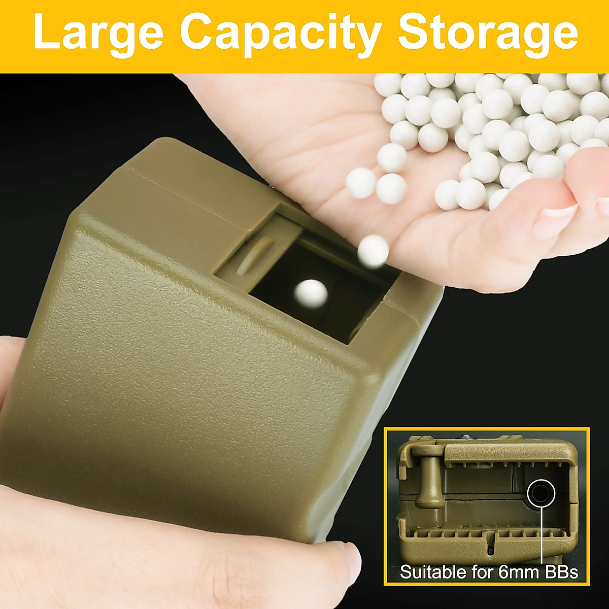 ActionUnion Airsoft Tactical Speed Loader for Hand Crank Magazine Quick Loader 1000 Rounds… (Tan)