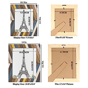 POFATO Art Painted Boards11x14 Picture Frame Wood Photo Frame for Tabletop Display Wall Mount Picture Frame Display 11 x 14 Inch Photo Wall Decor Home Gift Frames