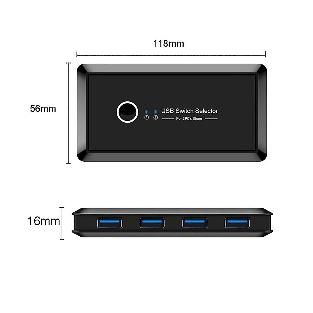 USB 3.0 Switcher Selector 2 Computers Sharing 4 USB Devices KVM Switch Hub Adapter for Keyboard Mouse Printer Scanner U-Disk, Hard Drives, Headsets, KVM Console Box Compatible with Mac/Windows/Linux