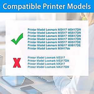LCL Remanufactured Toner Cartridge Replacement for Lexmark 51B1H00 51B0HA0 8500Pages MS417 MS417DN MS517 MS517DN MS617 MS617DN MX417 MX417DN MX517 MX517DE MX617 MX617DE MX417de (2-Pack Black)