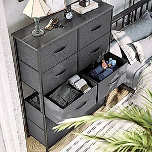 YITAHOME 10 Drawer Dresser - Fabric Storage Tower, Organizer Unit for Bedroom, Living Room, Hallway, Closets & Nursery - Sturdy Steel Frame, Wooden Top & Easy Pull Fabric Bins (Graphite)