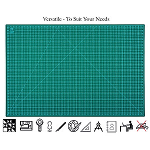 DAFA Professional 36" x 24" Self-Healing, Double-Sided Cutting Mat, Rotary Blade Compatible, (36x24), (24x18), (18x12), (12x9) Sizes, for Sewing, Quilting, Arts & Crafts Green