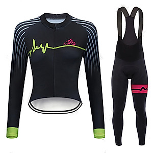 Cycling Winter Jacket Bicycle Long Sleeve Warm Tops Women's Outdoor Thermal Fleece Jersey Mtb Road Bike Sports Clothing (9, Medium)