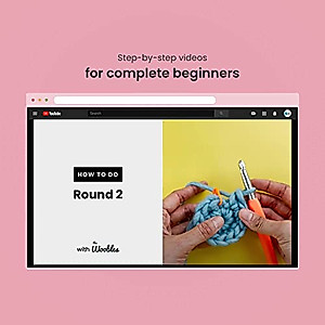 The Woobles Beginners Crochet Kit with Easy Peasy Yarn as seen on Shark Tank - Crochet Kit for Beginners with Step-by-Step Video Tutorials - Fred The Dinosaur