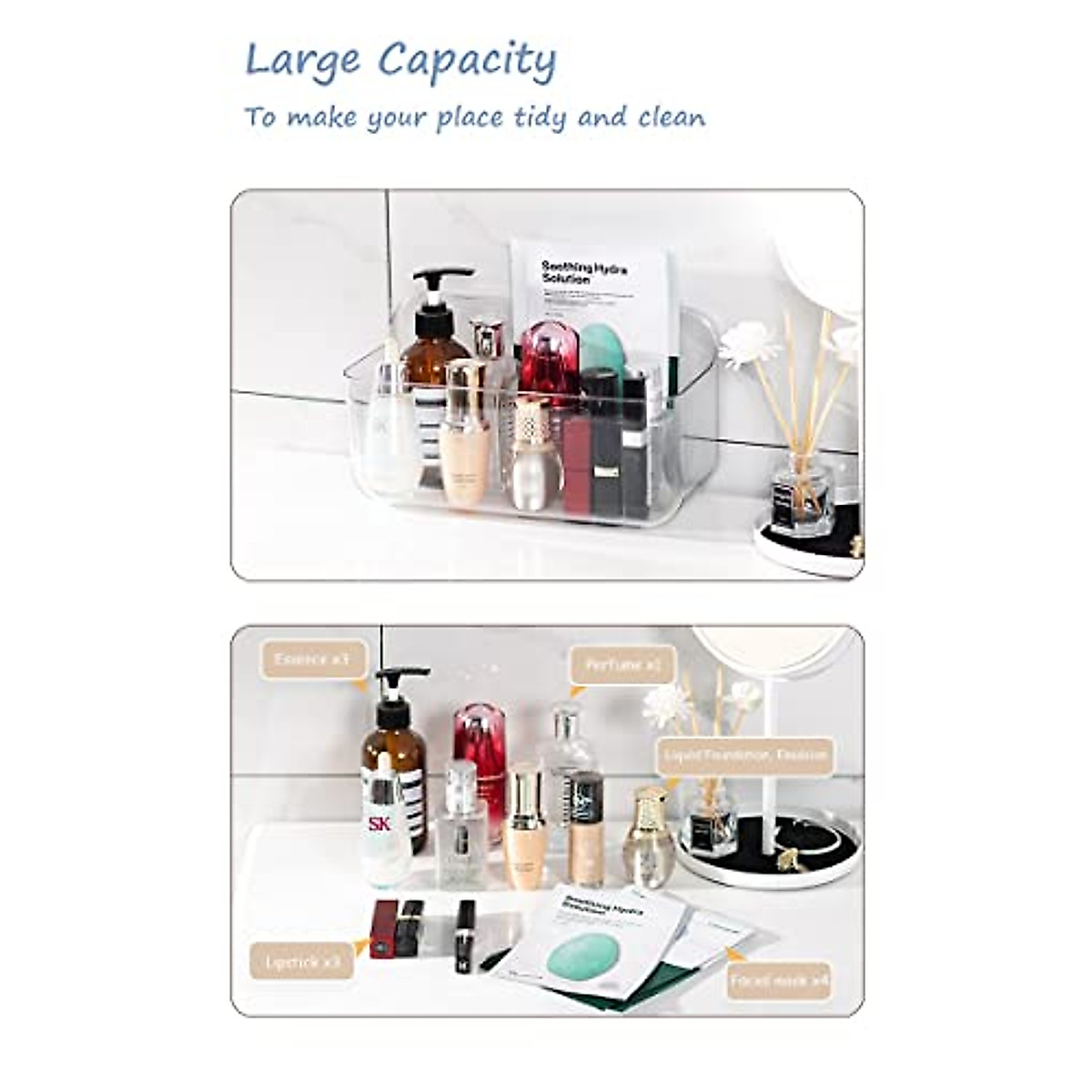 SANTREST 2 Pack Shower Caddy Drill-Free Sticky Shower Shelf Storage Basket for Shampoo & Toiletries, Kitchen Bathroom Bedroom Organizer