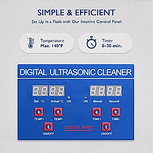 CREWORKS Ultrasonic Cleaner with Heater and Timer, 4 gal Digital Sonic Cavitation Machine, 360W 15L Stainless Steel Jewelry Cleaner for Professional Tool Watch Glasses Retainer Denture Parts Cleaning
