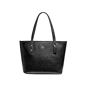Coach Mini Leather City Zip Tote Purse - Black - #22967