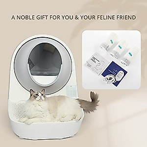 boqii Automatic Cat Litter Box, [13L Ultra-Large Waste Box] [Multi-cat Recognition] Self Cleaning Cat Litter Box with Removable Filter by Catlink APP Remote Control for Multiple Cats