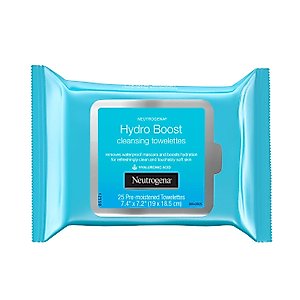 Neutrogena Hydro Boost Cleanser Facial Wipes, 25 Count (Pack of 3)