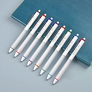 WRITECH Gel Ink Retractable Pens: Assorted Colors Ink 0.7mm Medium Point Pen Set, Smooth Writing Multi Colored No Bleed Pens Bulk for Journaling 8ct
