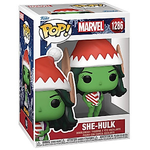POP Marvel: Holiday - [She Hulk] as Elf Funko Vinyl Figure (Bundled with Compatible Box Protector Case), Multicolored, 3.75 inches