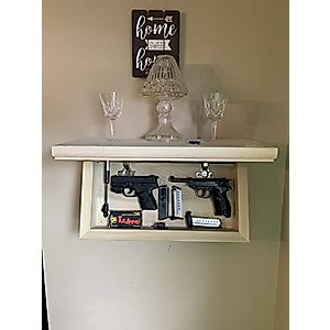 Stow Shelves Concealment Gun Shelf with Hidden Trap Door with RFID Lock Natural Wood 23 X 11.5 X 4 (Unfinished) (2412R-UF)