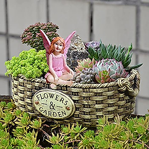 MUAMAX Fairy Garden Fairies Miniature Garden Fairies Figurines Outdoor Small Fairies Ornaments Fairy Garden Accessories Terrarium Moss Decor