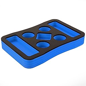 Polar Whale Floating Spa Hot Tub Bar Drink and Food Table Blue and Black Refreshment Tray for Pool or Beach Party Float Lounge Durable Fade Resistant