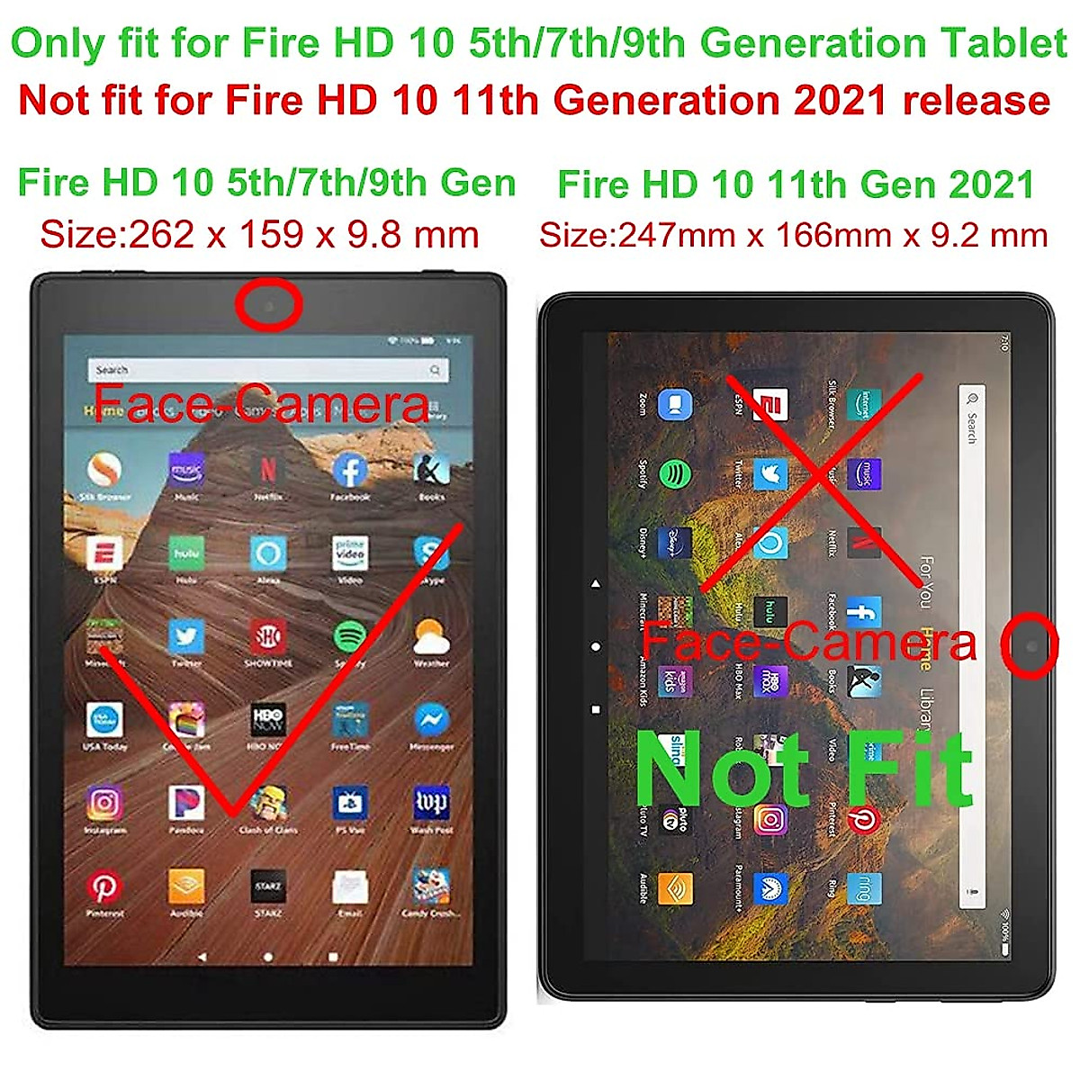 Famavala Folio Case Cover for 10.1" Fire HD 10 Tablet (Previous 9th / 7th / 5th Generation, 2019/2017 /2015 Release) (BlueSky)