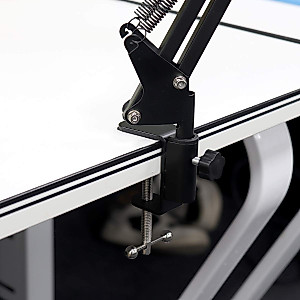 RTNLIT Universal C Shape Table Mount Clamp for Microphone Suspension Boom Scissor Arm Stand Holder with Adjustable Positioning Screw, Fits up to 1.77"/4.5cm Desktop Thickness-Black