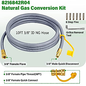 Upgraded 8216842R04 Natural Gas Conversion Kit, Compatible with Char-Broil Commercial and Signature Series Dual Fuel Grills (2020 and Newer), Converts Propane to Natural Gas