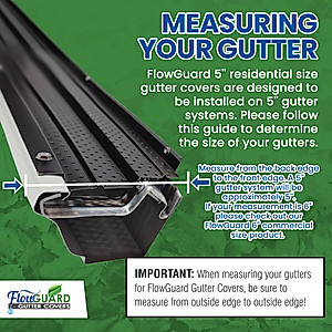FlowGuard High Clearance Premium 50-Year Gutter Cover System - Thermal Thaw Black 5 Inch Aluminum Gutter Guards, 102 Feet - by FlexxPoint