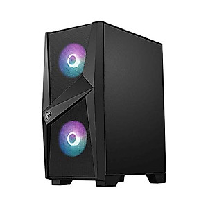 MSI MAG Series FORGE 100R, Mid-Tower Gaming PC Case: Tempered Glass Side Panel, ARGB 120mm Fans, Liquid Cooling Support up to 240mm Radiator, Mesh Panel for Optimized Airflow