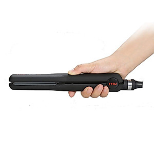 Professional Keratin Hair Straightener 1.25" Wide Flat Iron Hair Straightener Instant Heat Up Flat Iron 285℉-450℉, Dual Voltage, Auto Shut Off (Black)