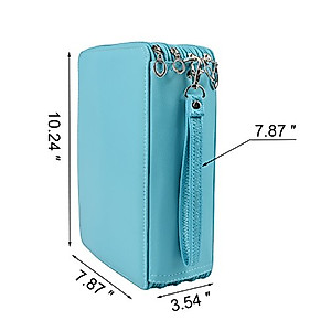 YuanKanJu MarsPie Soft and PU Leather Pencil Case for Colored Pencils 184 Slots (Green)