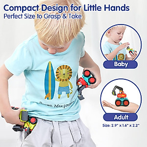 HOLA Toys for 1 Year Old Boy Birthday Gift - 6 PCs Toy Trucks Mini Car Toys for 2 Year Old Boy Birthday Gift, Toddler Toys Age 1-2, Baby Easter Basket Stuffers