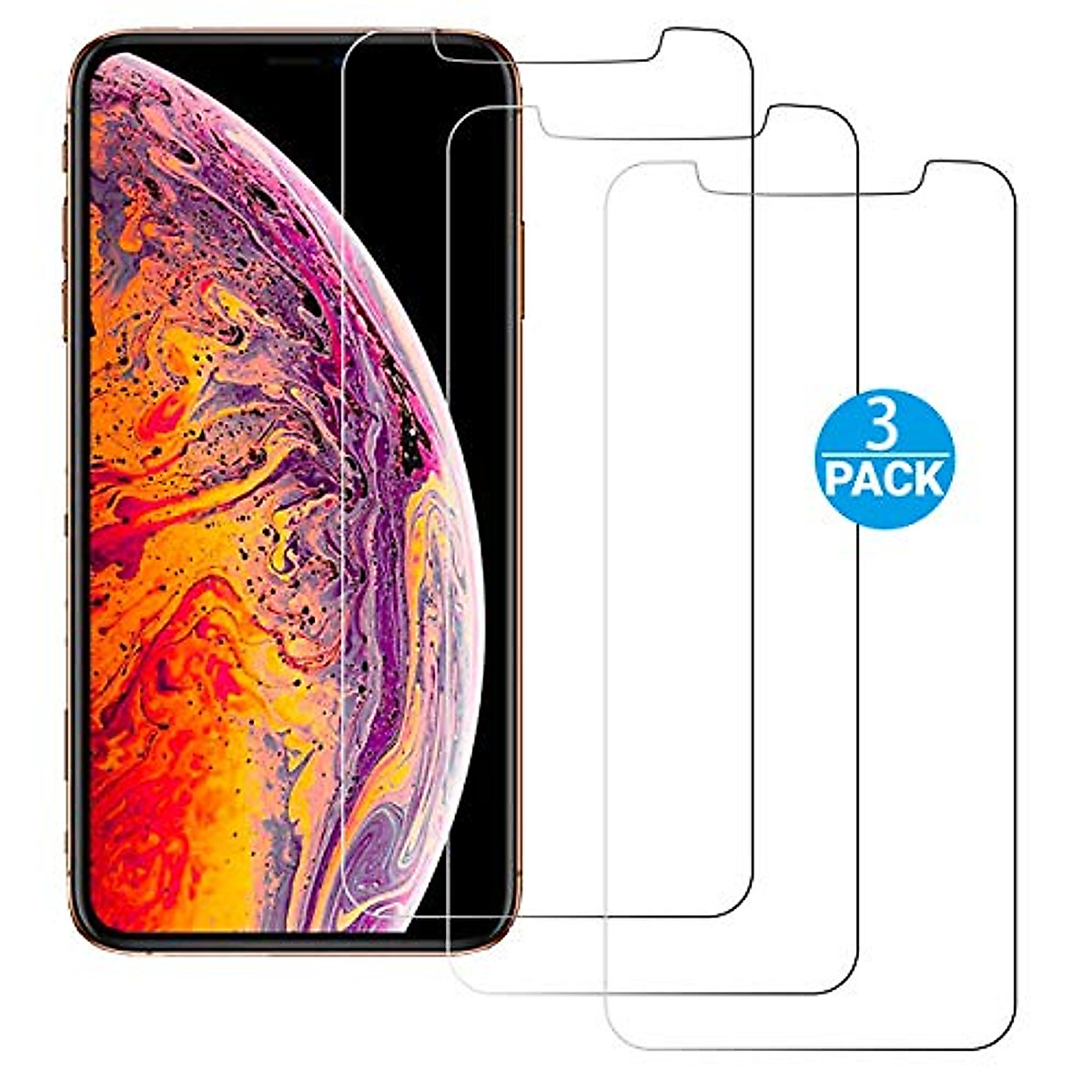 Ailun Screen Protector for iPhone 11 Pro Max/iPhone Xs Max 3 Pack 6.5 Inch 2019/2018 Release Case Friendly Tempered Glass