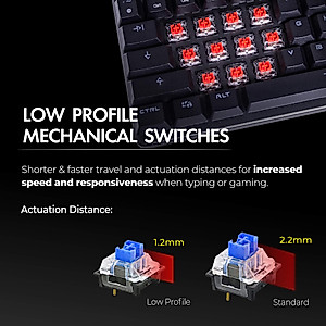 Tecware Phantom L, Low Profile Mechanical Keyboard, RGB LED, Outemu Red Switch…