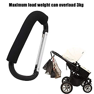 Black Baby Stroller Hooks Multi-Purpose Infant Pushchair gy Clips for Diaper Shopping Bags Clothing Toys(16 * 10CM)