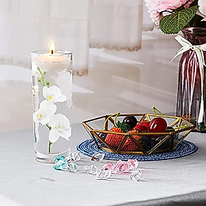 LARDUX 12 Pieces Artificial Flowers for Floating Candles Wedding Centerpiece Mini Orchid Flower Filler Vase Fillers for Wedding Dinning Table Party Home Bar Restaurant Decoration-Cream