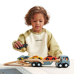 Tender Leaf Toys Car Transporter - Imaginative Play Gift for Children Encourage Social Development and Language Skills
