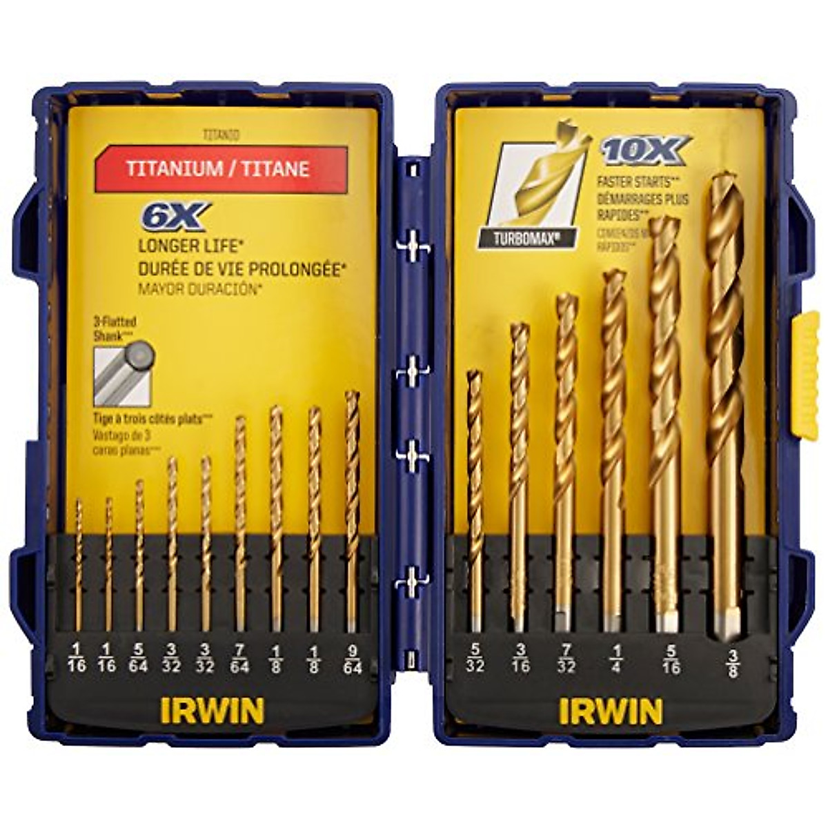 Irwin Tools Drill BIT 15PC TIN Turbo SPEEDBOR PRO Set