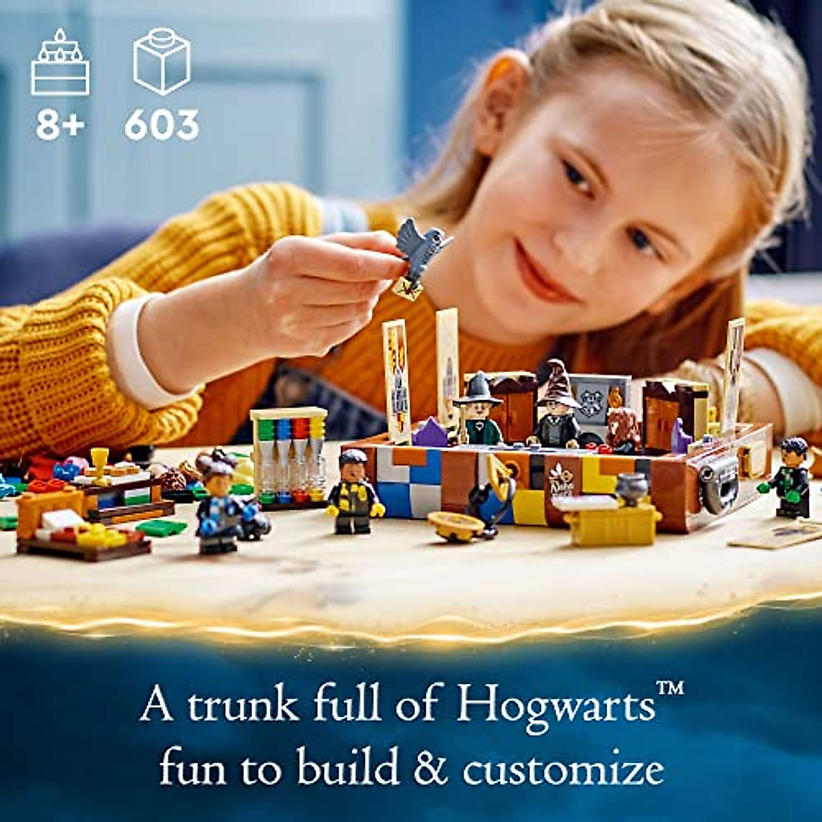 LEGO Harry Potter Hogwarts Magical Trunk, Luggage Set, Building Toy Idea for Kids, Customizable Toy, Girls & Boys with Movie Minifigures and House Colors, 76399