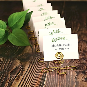 Pomp Loop 'de Loop Place Card Holders (Gold 12 Pack) | Perfect for Dinner Parties, Weddings, & Events | Display Place Cards, Table Numbers, Photos, & Buffet Food Labeling