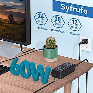 12V 5A Sceptre Monitor Power Cord, AC Adapter for Sceptre EC Series 35" 32" 30" 27" 24" 22" 20" 19" 15", E248W E225W E205W E275W C305W-2560UN C325W-1920R Screen Monitor Power Supply Charger