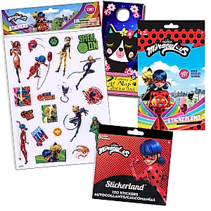 Miraculous Ladybug and Cat Noir - Activity Bundle - Miraculous Ladybug Stickers, Miraculous Ladybug Raised Stickers, 2-Sided Door Hanger