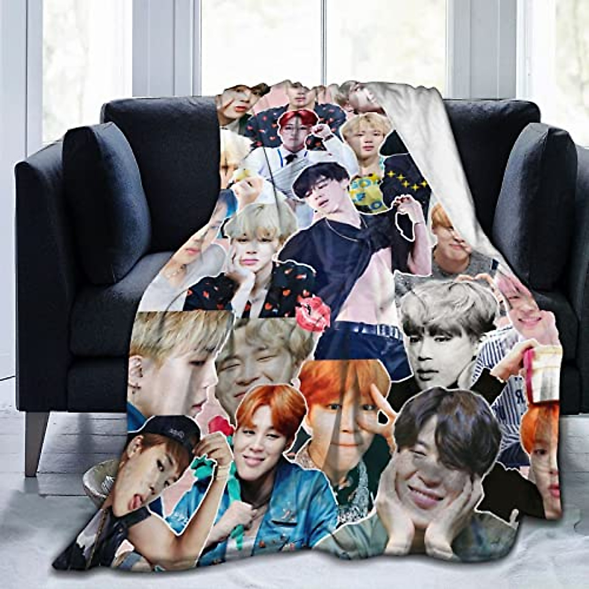 Blanket Jimin Soft and Comfortable Warm Fleece Blanket for Sofa,Office Bed car Camp Couch Cozy Plush Throw Blankets Beach Blankets