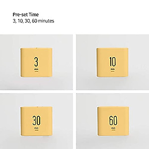 mooas Multi Cube Timer White(5,15,30,60 Minutes) & Yellow(3,10,30,60 Minutes) Bundle, Clock & Alarm, Time Management, Time for Studying, Cooking and Workout, Kids Timer